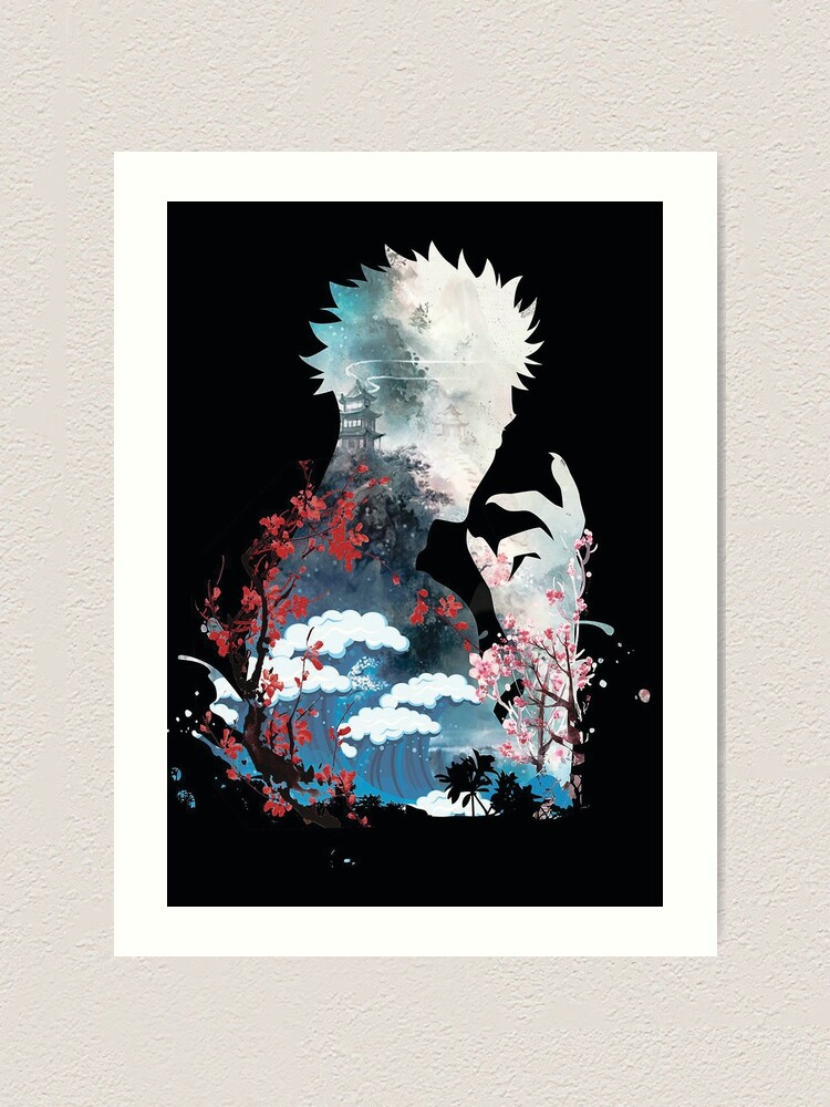 "Sukuna Minimal Japanese Style Portrait Art Print, Jujutsu Kaisen Home ...