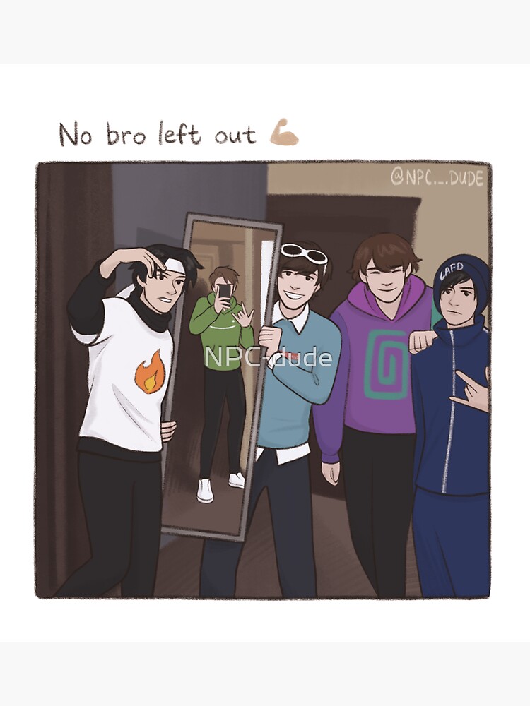 "No bro left out" Sticker for Sale by NPC-dude | Redbubble