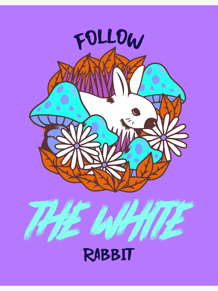 "Follow The White Rabbit - Album Cover Art Tee Shirt" Sticker for Sale ...
