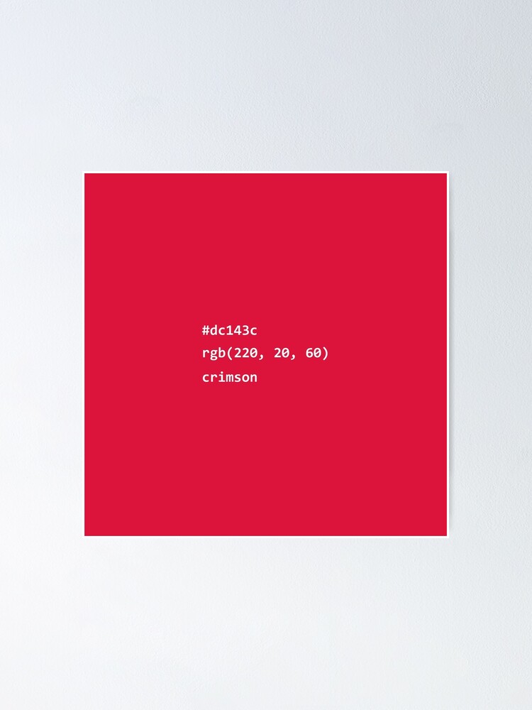 Póster «Caperucita roja carmesí código hexadecimal rgb» de ...