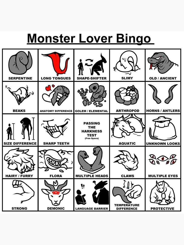 "Monster Lover Bingo" Sticker for Sale by Hawkinsn | Redbubble