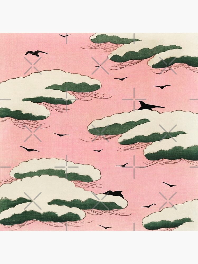 "Pink sky illustration from Bijutsu Sekai (1893-1896) by Watanabe ...