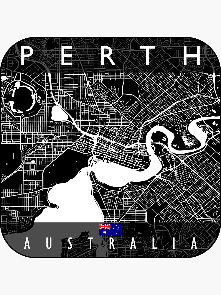 "PERTH MAP AUSTRALIA" Sticker for Sale by hatimelhag | Redbubble