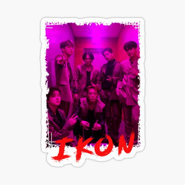 "iKON Kpop Group Members Purple Korean Kpop RGB Color Design" Sticker ...