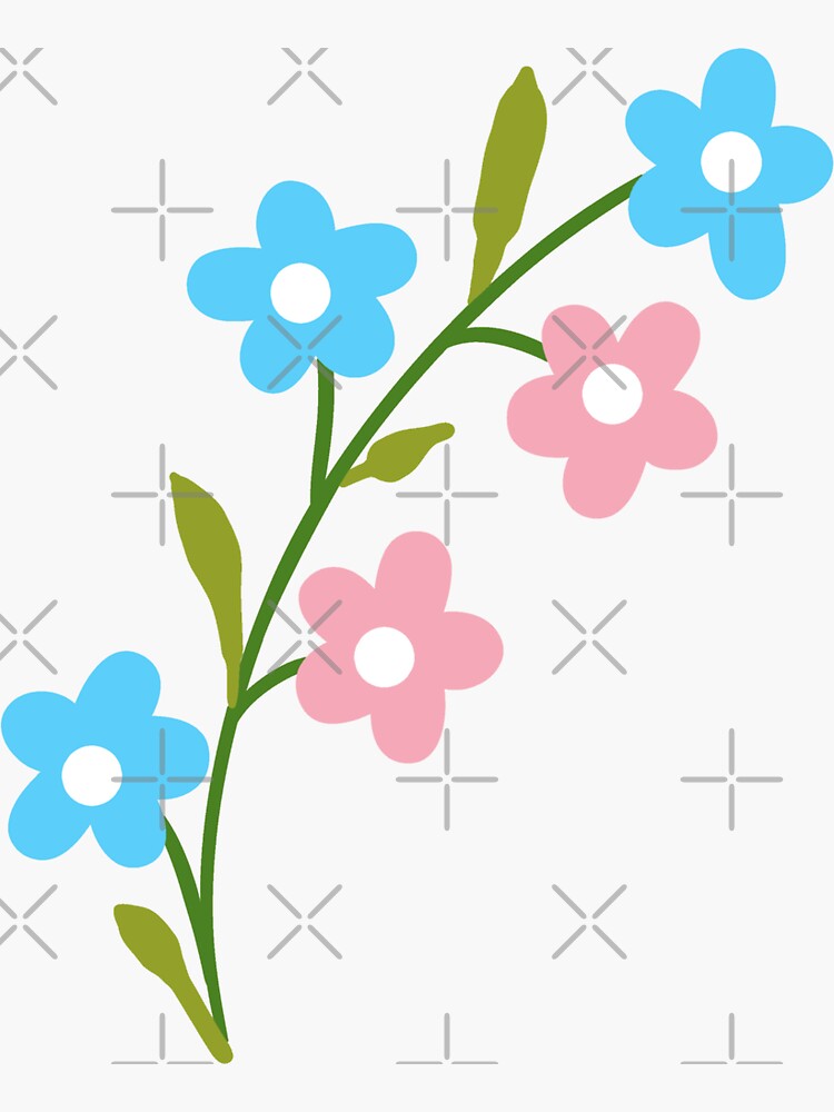 "Subtle Transgender Pride Flowers. Transgender flowers 2" Sticker for ...