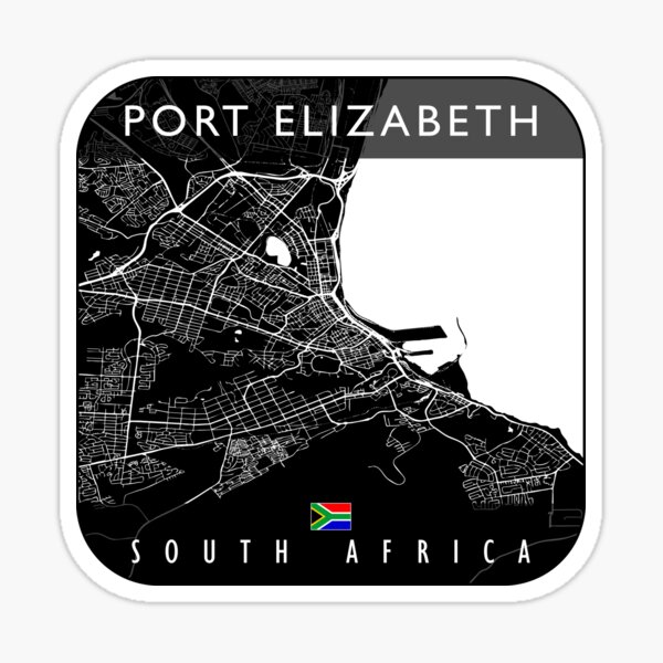 "PORT ELIZABETH MAP SOUTH AFRICA" Sticker for Sale by hatimelhag ...