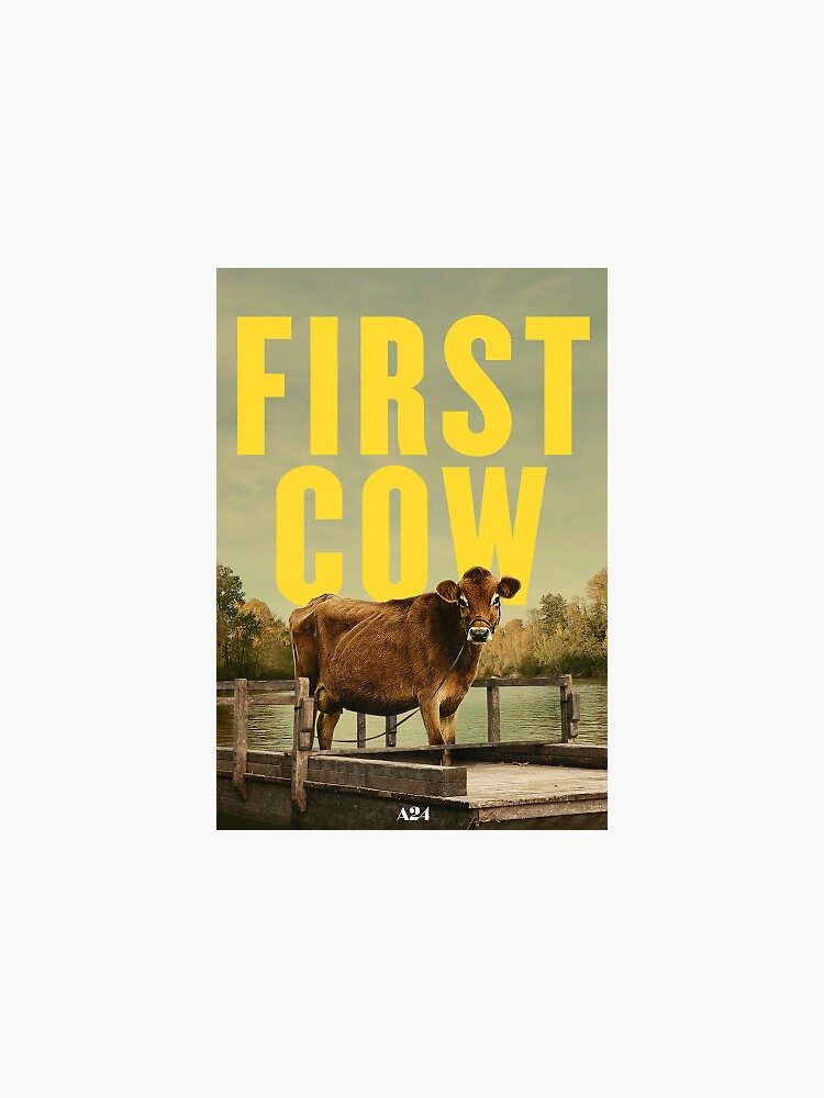 "first cow movie poster" Sticker for Sale by annasantermans | Redbubble
