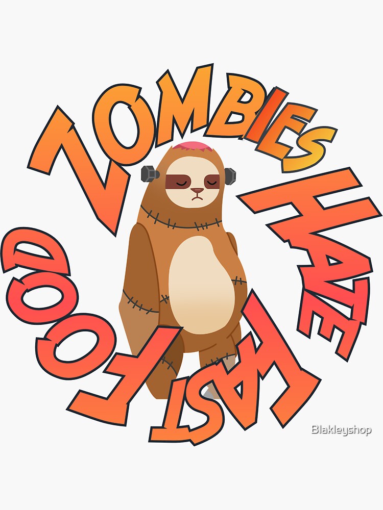 "Zombie Sloth Halloween" Sticker for Sale by Blakleyshop | Redbubble