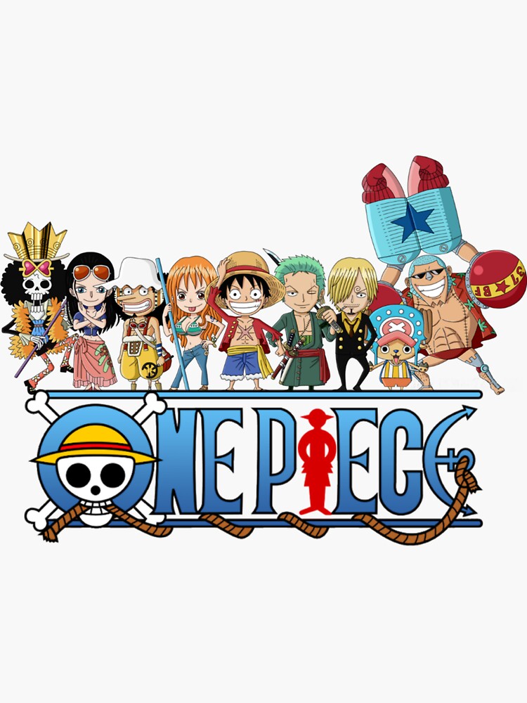 "Chibi monkey d Luffy and crew" Sticker for Sale by otakubento2020 ...