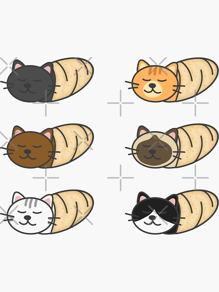 "Kawaii Cute Purrito Cat Wrap 1" Sticker for Sale by NamColors | Redbubble