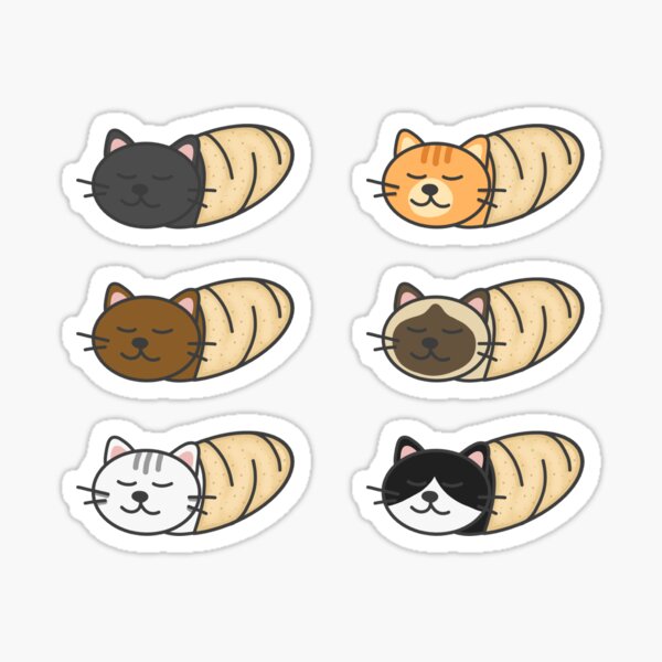 "Kawaii Cute Purrito Cat Wrap 1" Sticker for Sale by NamColors | Redbubble