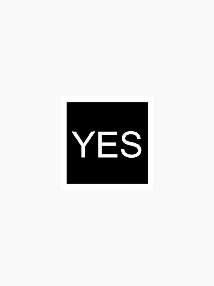 "YES Square 1" White Black" Sticker for Sale by sobekisis | Redbubble
