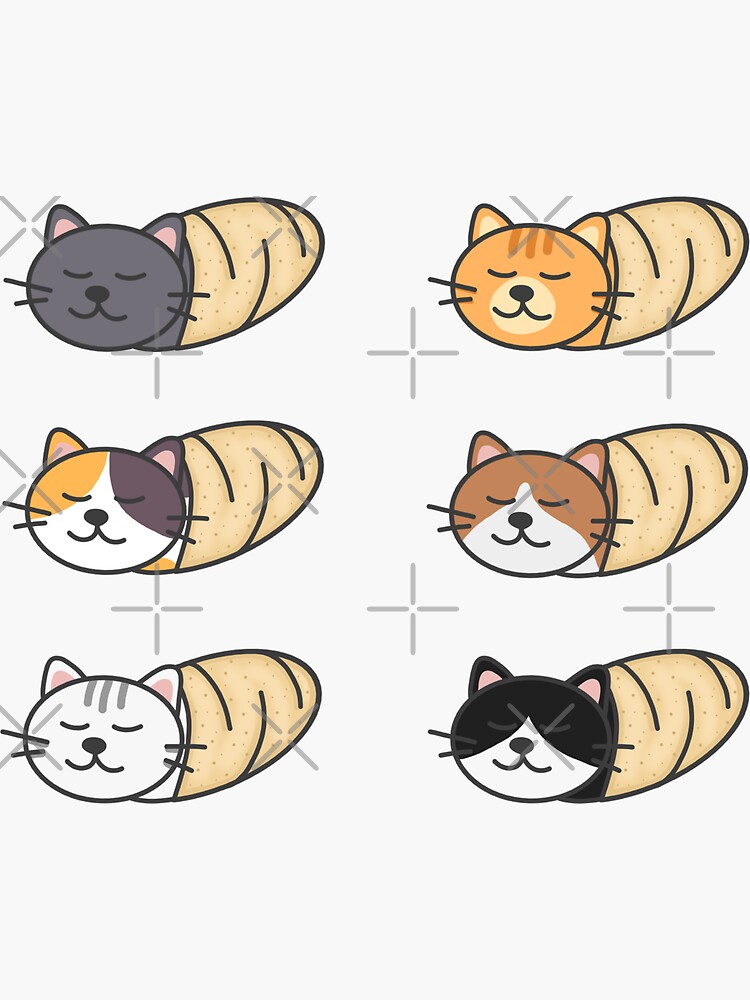 "Kawaii Cute Purrito Cat Wrap 2" Sticker for Sale by NamColors | Redbubble