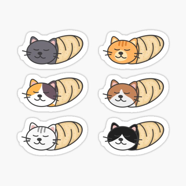 "Kawaii Cute Purrito Cat Wrap 2" Sticker for Sale by NamColors | Redbubble
