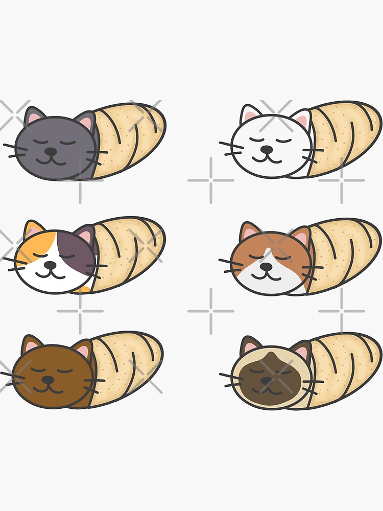 "Kawaii Cute Purrito Cat Wrap 2" Sticker for Sale by NamColors | Redbubble