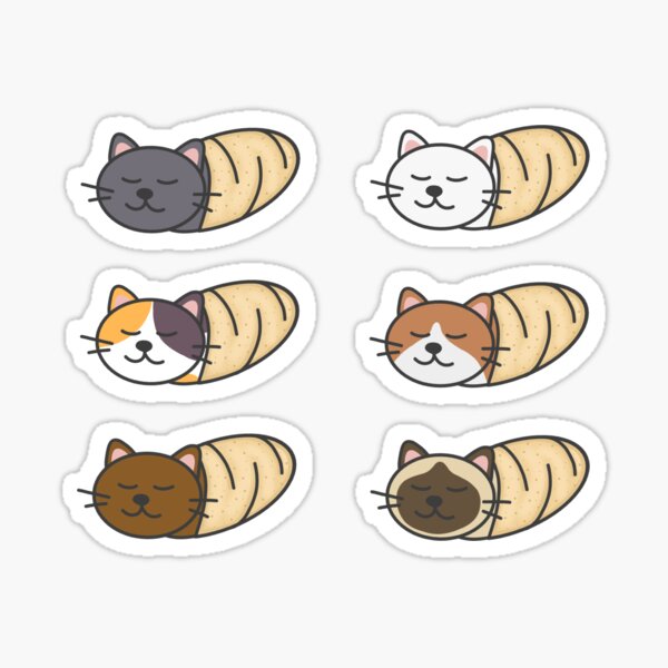 "Kawaii Cute Purrito Cat Wrap 2" Sticker for Sale by NamColors | Redbubble