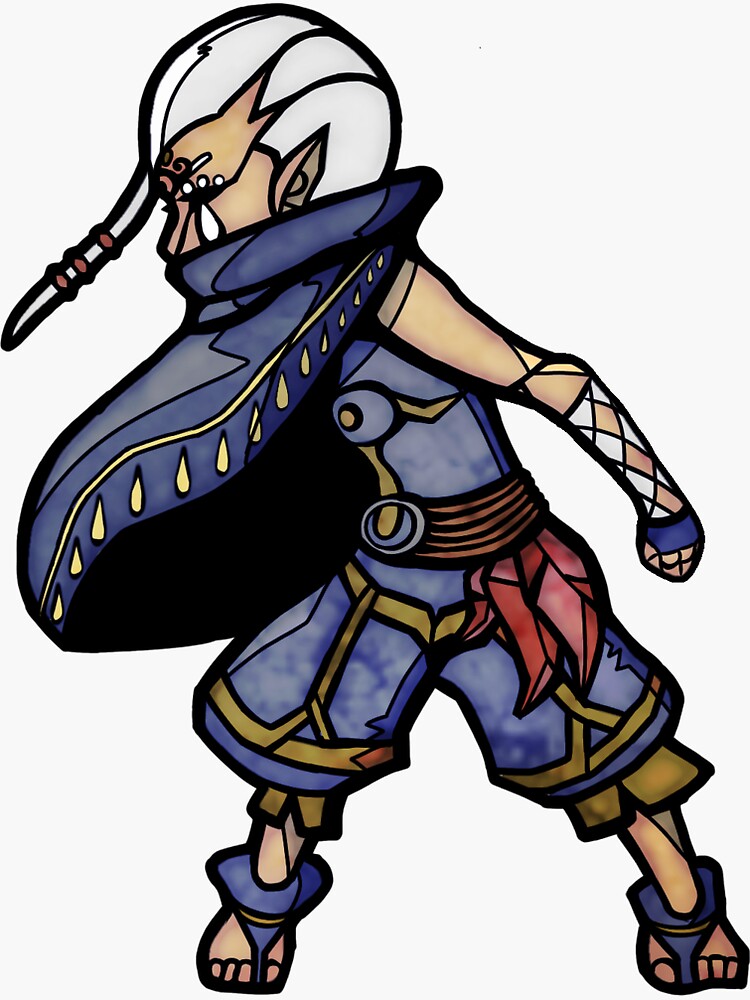 "Stained Glass HwDe Ninja Waifu" Sticker for Sale by Catwithacrayon ...