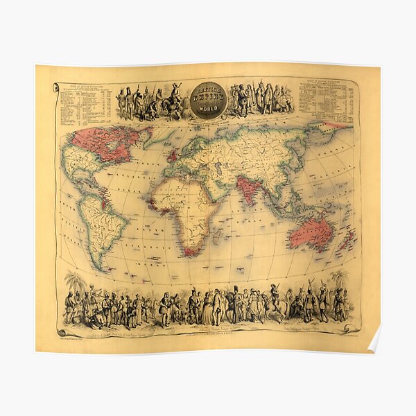 "Map Of The British Empire 1850" Poster for Sale by mollyfare | Redbubble