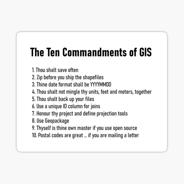 "The Ten Commandments of GIS" Sticker for Sale by Atanas Entchev ...