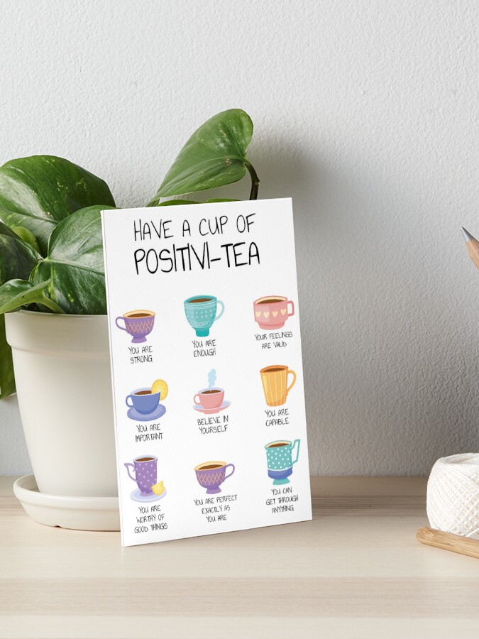"Positivi-tea Positivity Print Mental Health Therapy Poster" Art Board ...