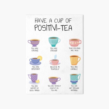 "Positivi-tea Positivity Print Mental Health Therapy Poster" Art Board ...