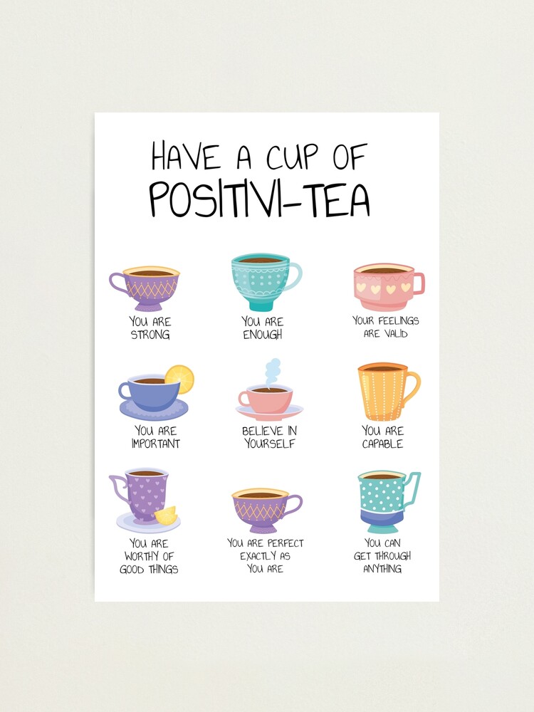 "Positivi-tea Positivity Print Mental Health Therapy Poster ...