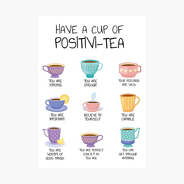 "Positivi-tea Positivity Print Mental Health Therapy Poster ...