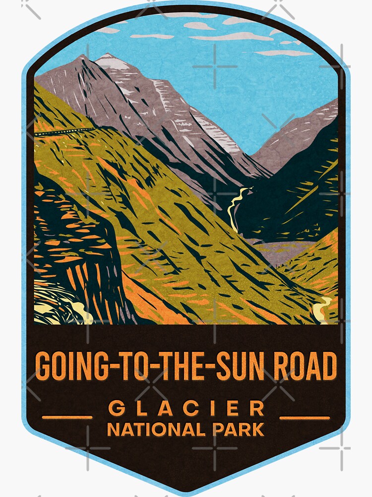 "Going-To-The-Sun Road Glacier National Park" Sticker for Sale by ...