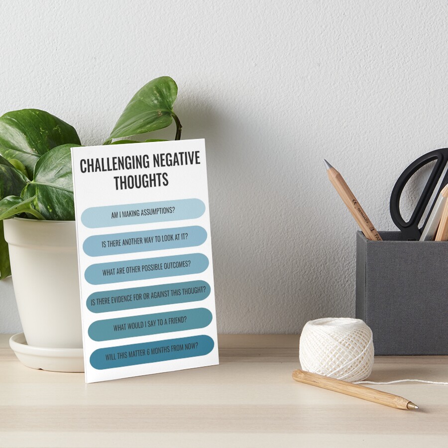 "Challenging Negative Thoughts CBT Cognitive Behavioural Therapy ...