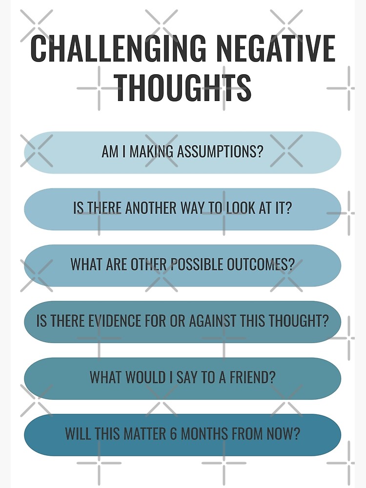 "Challenging Negative Thoughts CBT Cognitive Behavioural Therapy Therapist Office Counselor ...