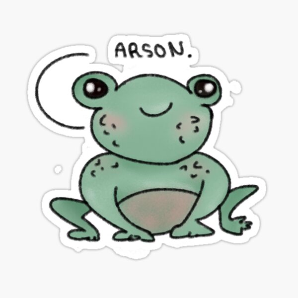 "Arson Frog" Sticker for Sale by Vanilla-illa | Redbubble