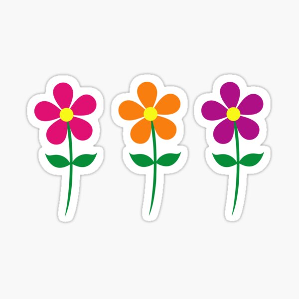 "BRIGHT NEON FLOWERS" Sticker for Sale by Whisperingwells | Redbubble