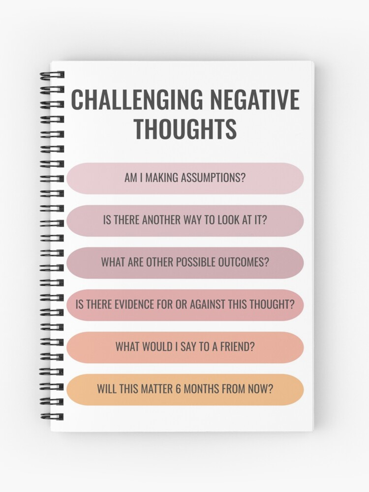 "Cognitive Behavioural Therapy CBT Challenging Negative Thoughts Print ...