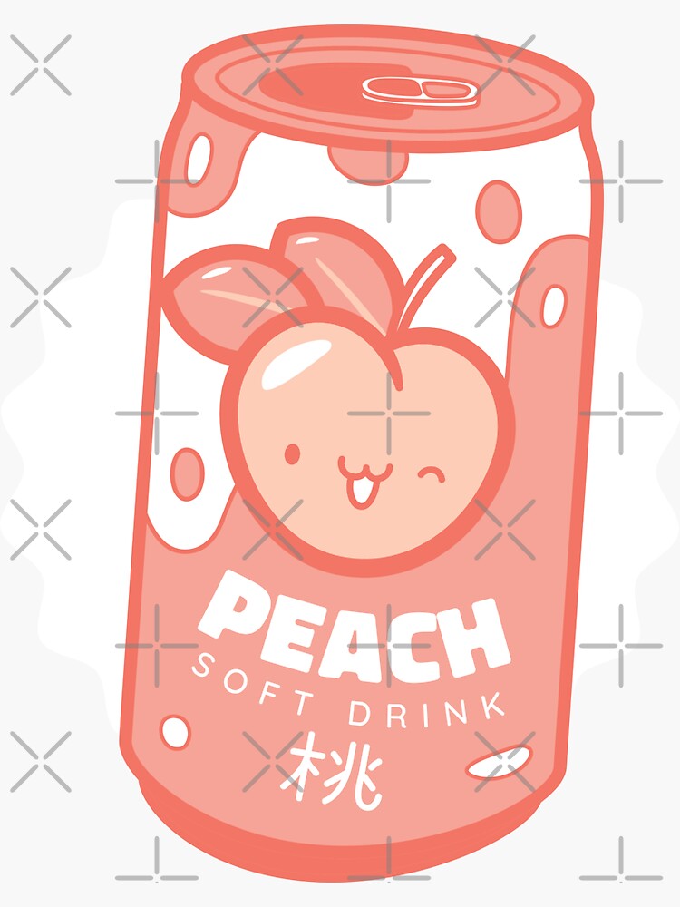 "Peach soft drinks cane " Sticker for Sale by TRIBExSPACE | Redbubble