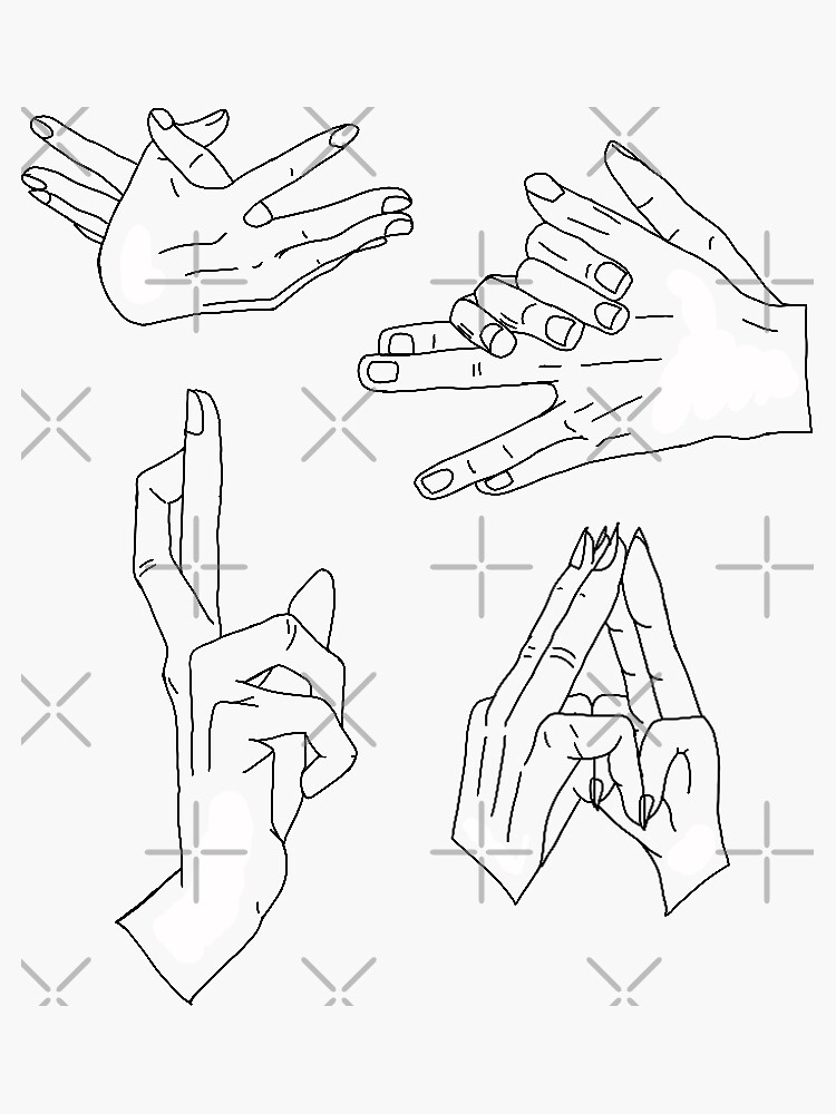 "JJK Hand signs " Sticker for Sale by Drilona-gux | Redbubble