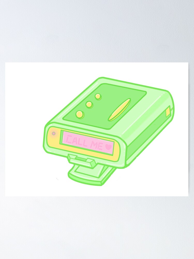 "Cute Call Me Beeper Bleeper Retro 90s Flirt Cartoon design by Rave ...