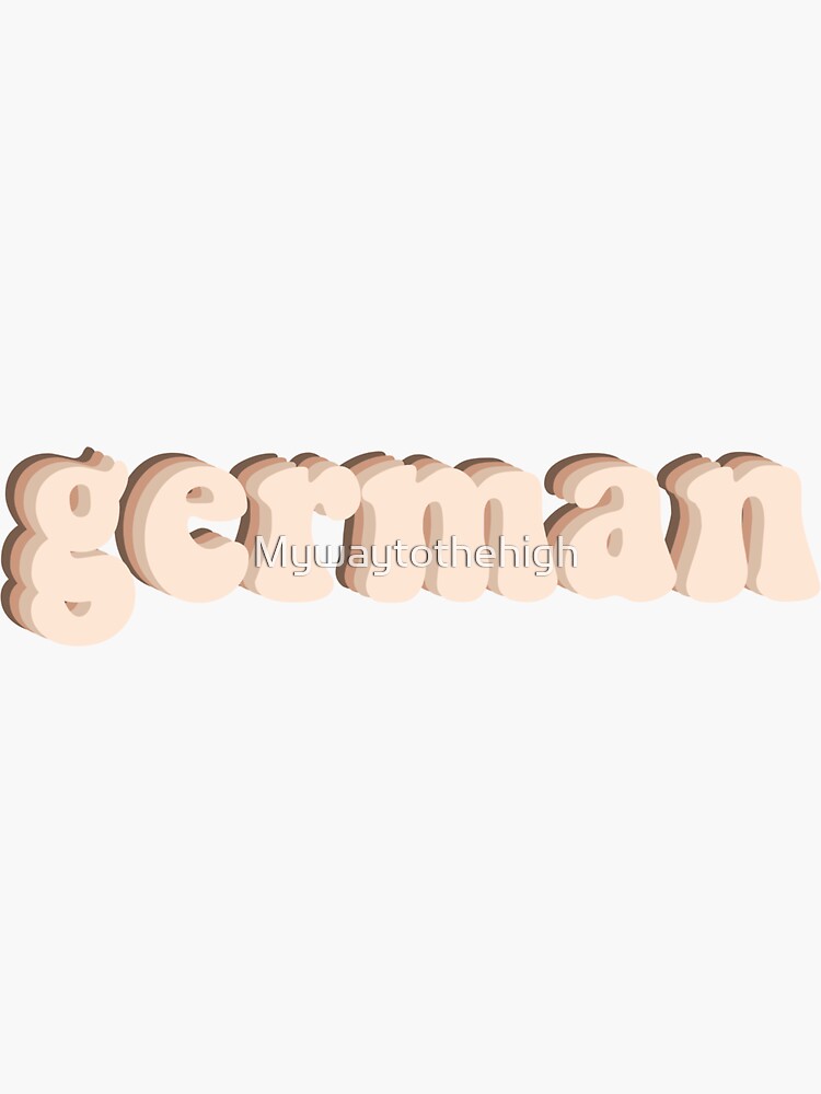 "German School Subject Beige!!" Sticker for Sale by Mywaytothehigh ...