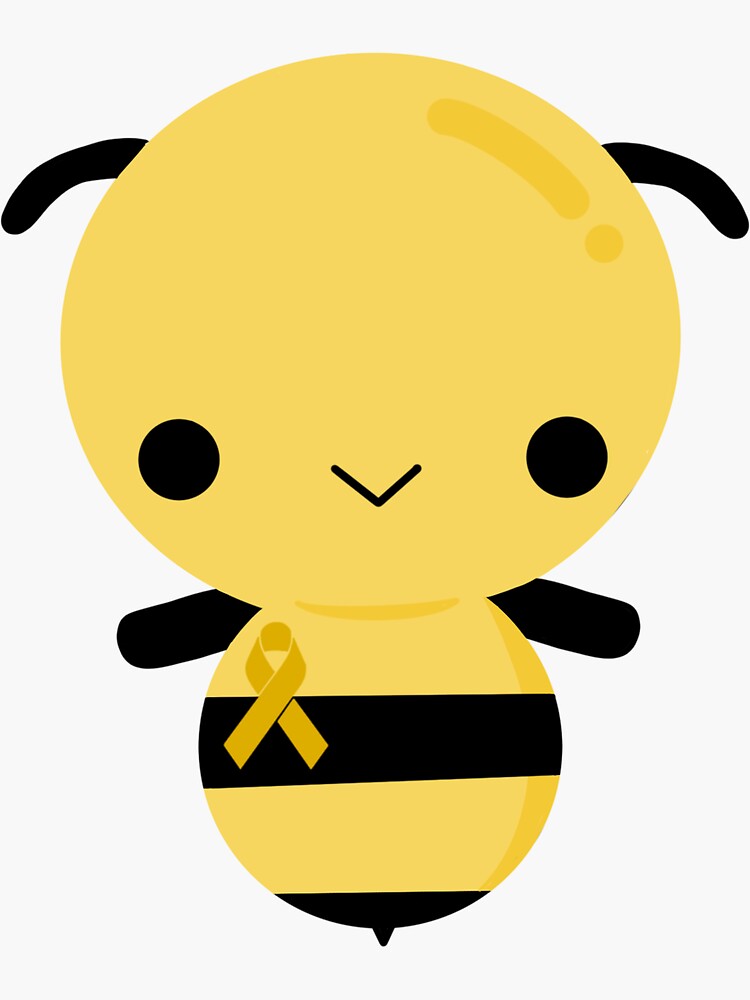 "Child cancer bee" Sticker by poodledoodles | Redbubble