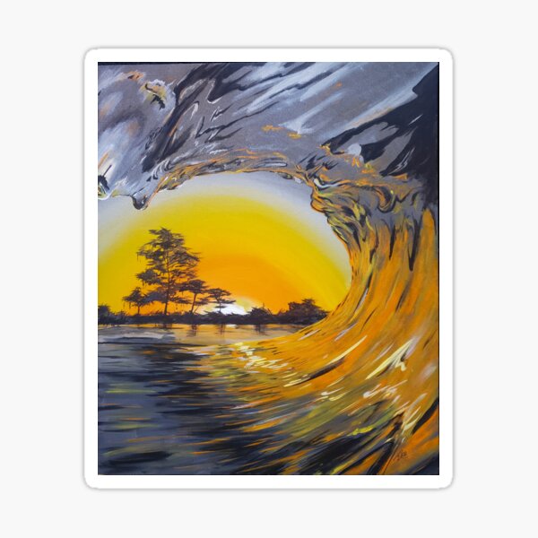 "Wave" Sticker for Sale by Bhurdart | Redbubble