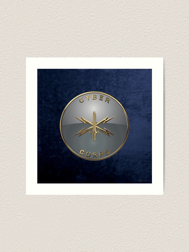 "U.S. Army Cyber Corps - Branch Insignia Blue Velvet" Art Print for ...