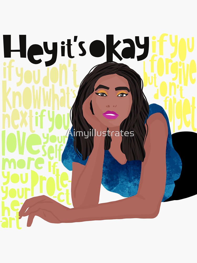 "Hey it’s ok!" Sticker for Sale by Aimyillustrates | Redbubble