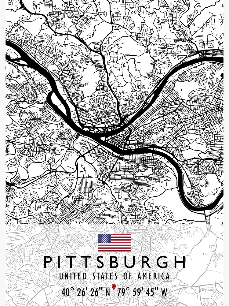 "PITTSBURGH MAP USA" Poster for Sale by hatimelhag | Redbubble