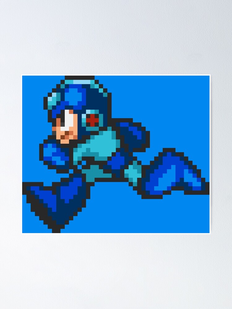 "Mega Man Running Sprite" Poster for Sale by SpriteGuy95 | Redbubble