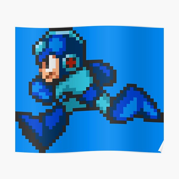 "Mega Man Running Sprite" Poster for Sale by SpriteGuy95 | Redbubble