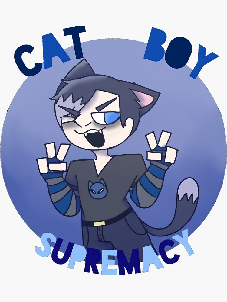 Pegatina «Círculo de apoyo 'Cat Boy Supremacy' (obra original)» de Just ...