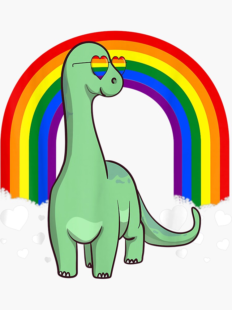 Pegatina «Lgbt Dinosaurio Orgullo Gay Arco Iris Brachiosaurus Lgbtq» de ...