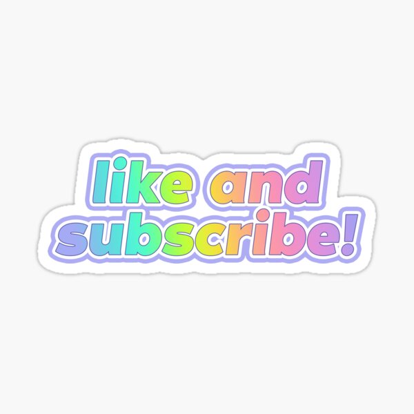 "Like and Subscribe Kawaii E-Girl Rainbow" Sticker for Sale by SW ...