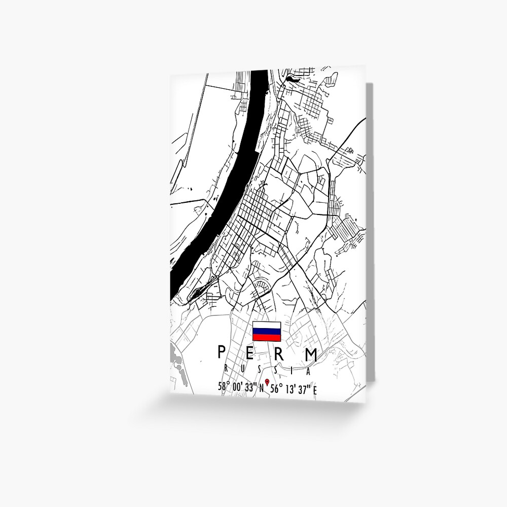 "PERM MAP RUSSIA" Greeting Card for Sale by hatimelhag | Redbubble