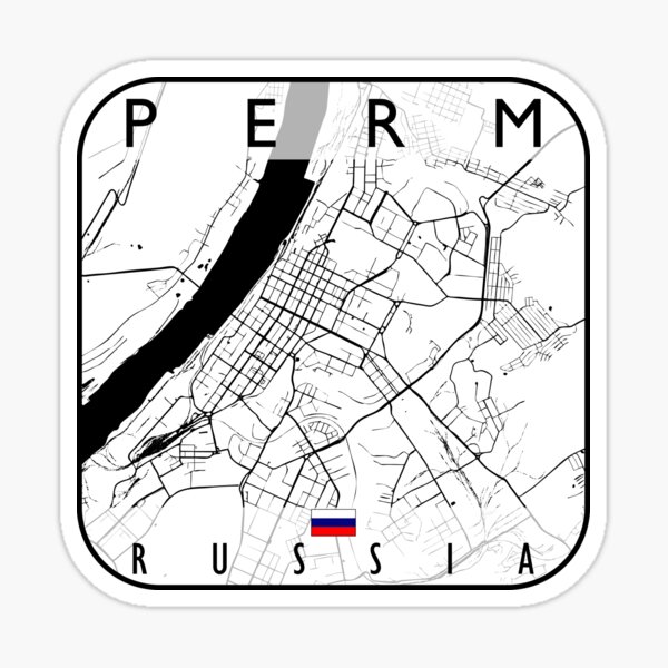 "PERM MAP RUSSIA" Sticker for Sale by hatimelhag | Redbubble