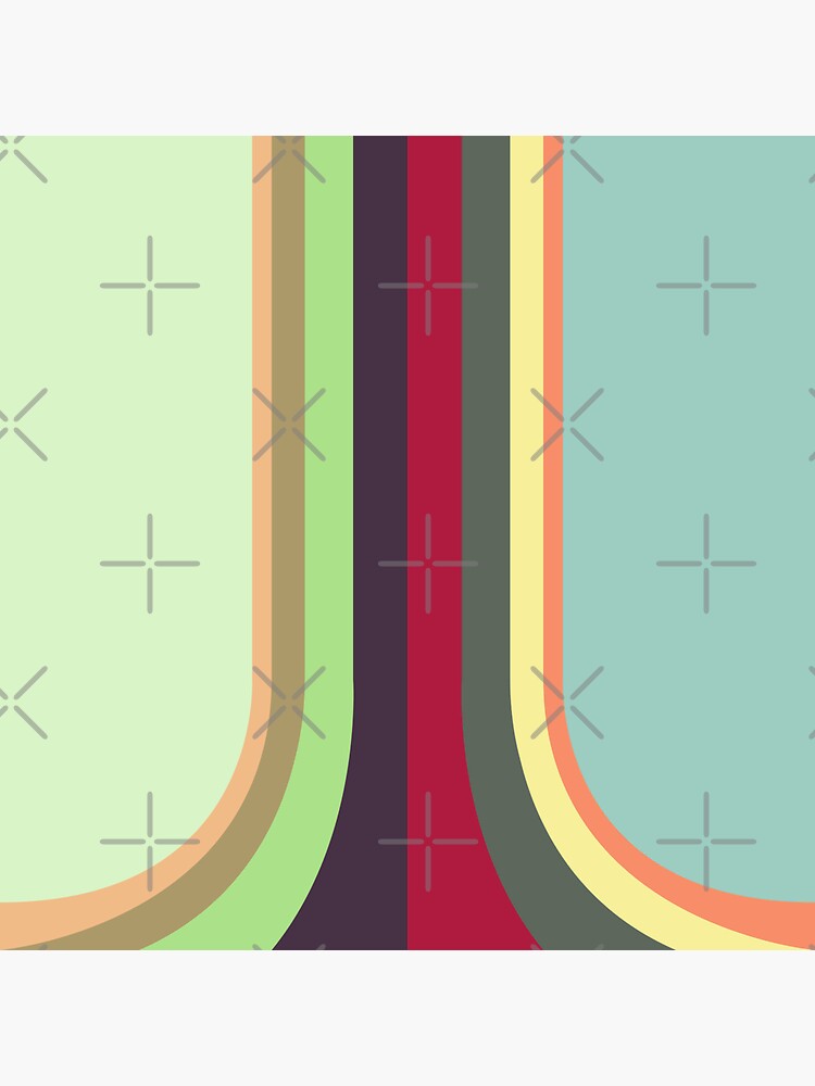 "Mid-Century Modern Rainbow 9" Sticker for Sale by MaryJaneRC | Redbubble